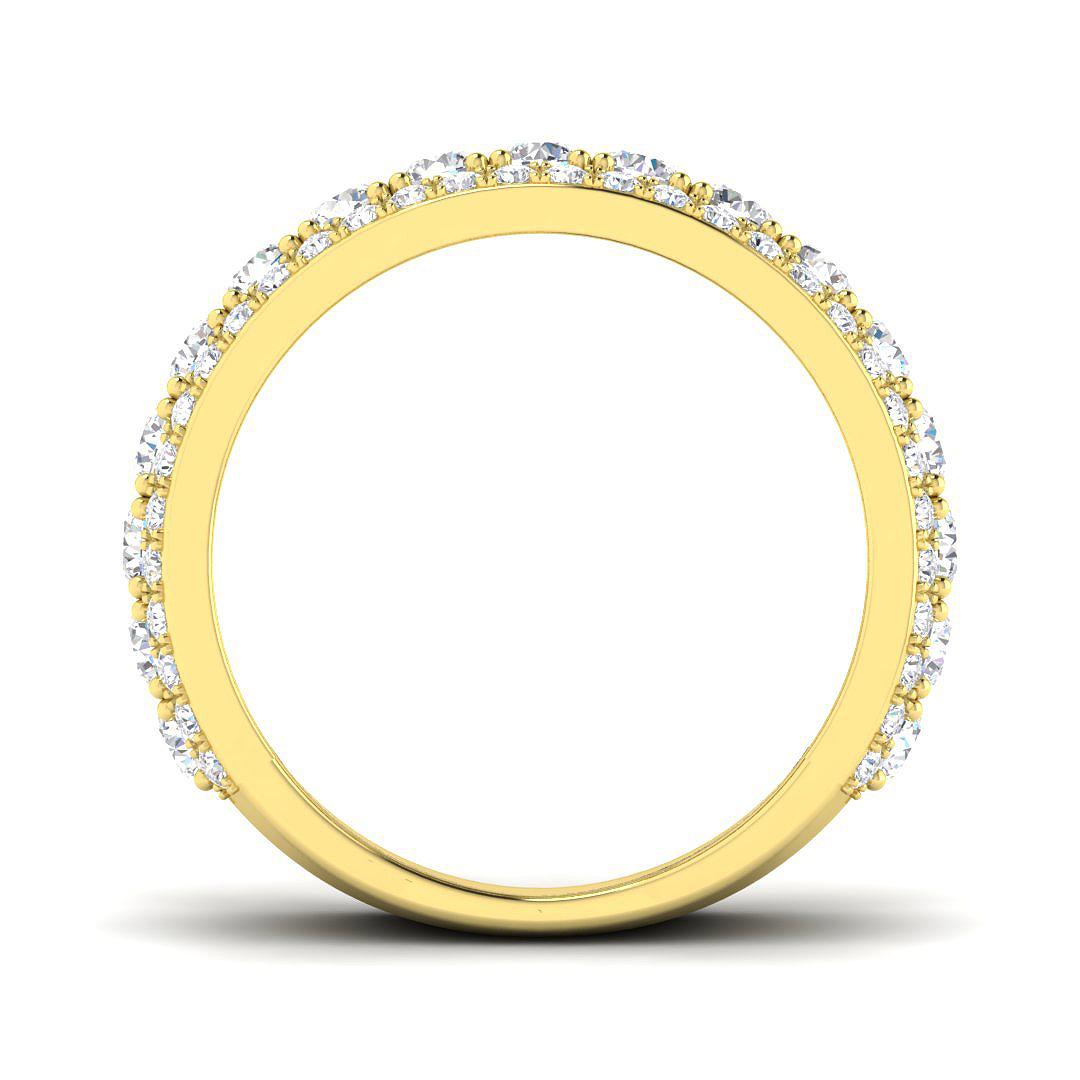 SADIE – Triple Row Round Brilliant Diamond Half-Eternity Ring (2.50ct ...